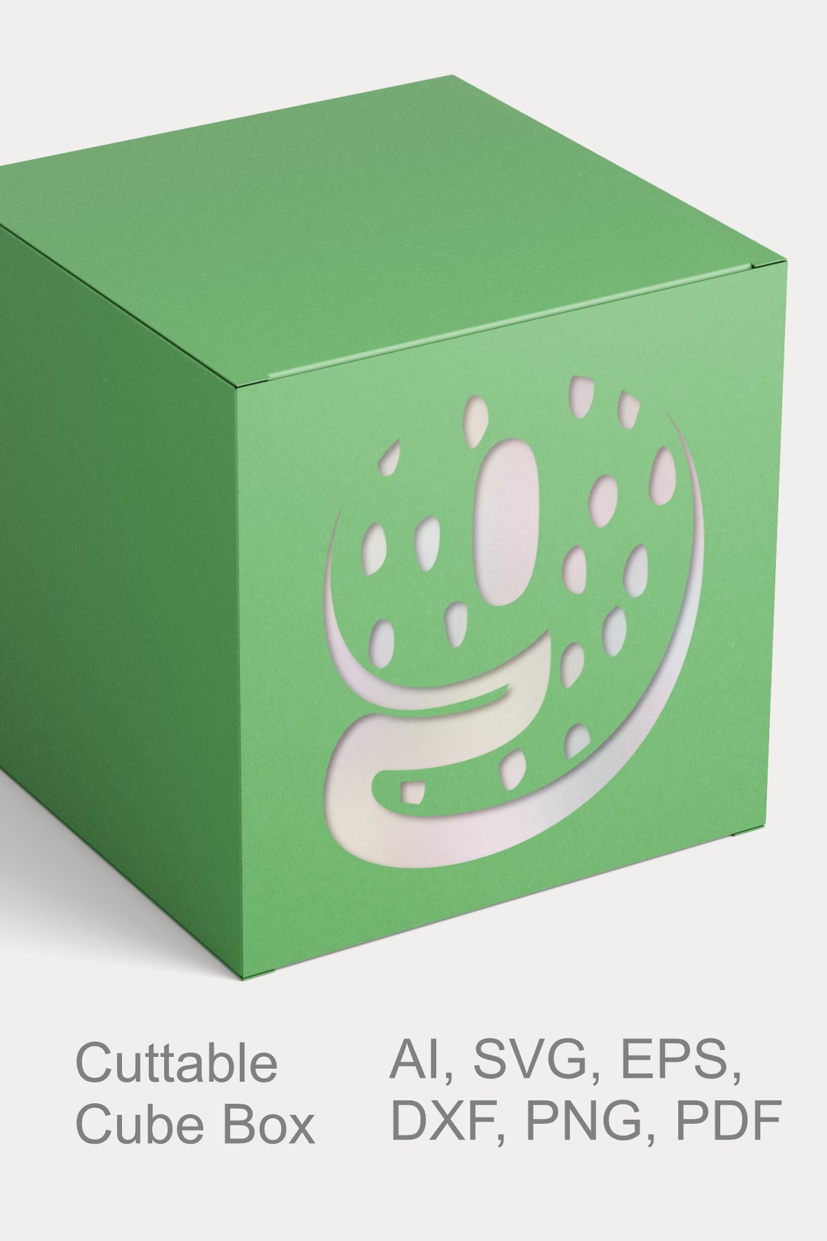Number 9 Cube Favor Box Paper Cut SVG Template