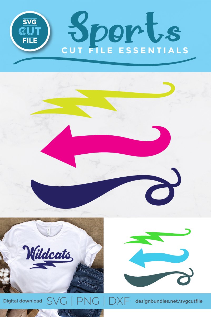 Swoosh SVG bundle - 3 text tail svg swooshes for crafters