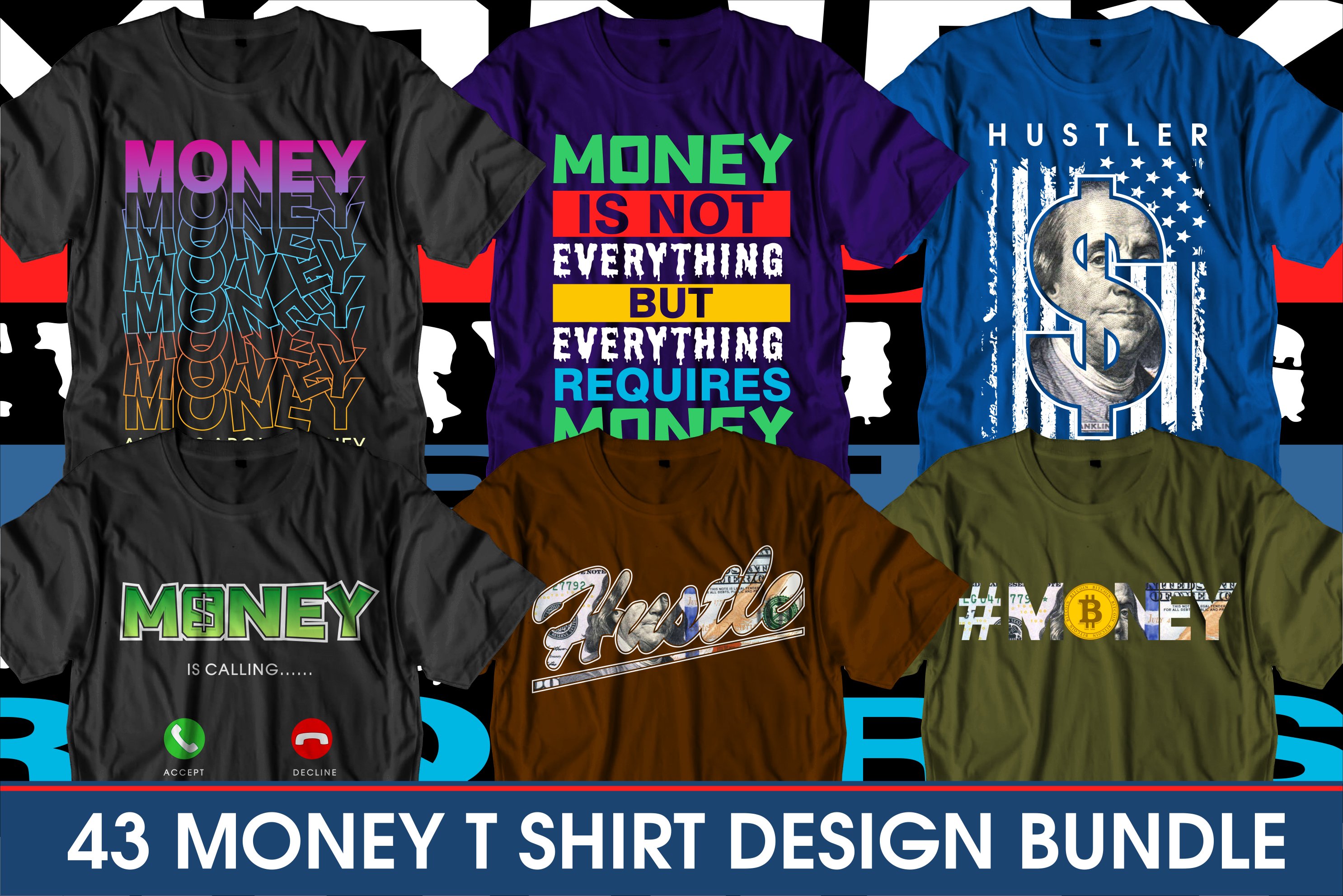 t shirt designs bundle money dollar motivational quotes svg