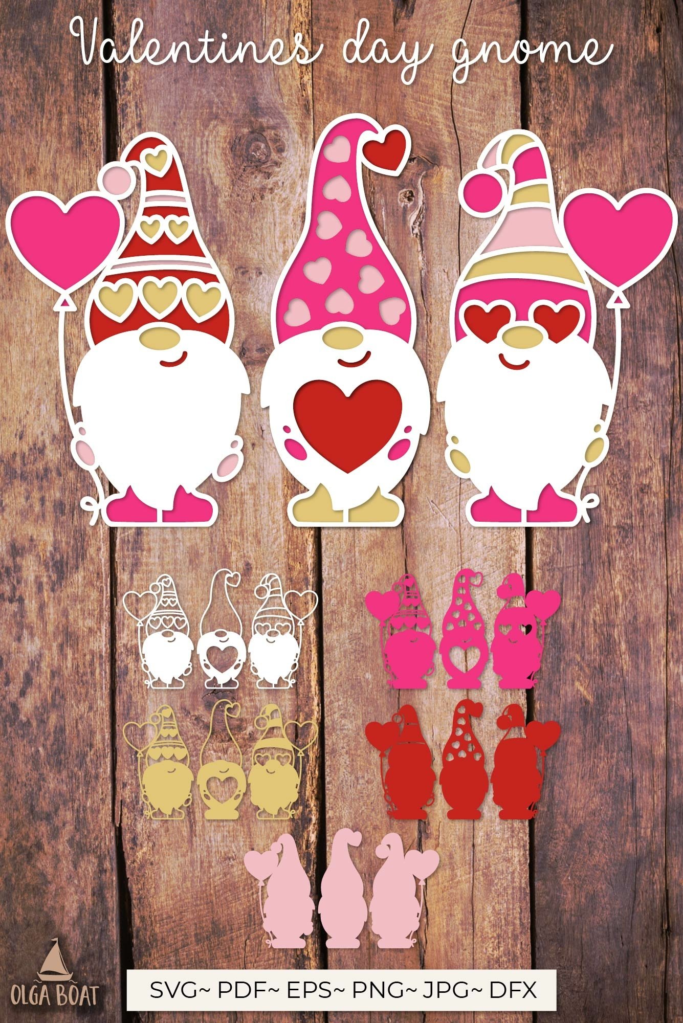 3d Gnome with heart svg | Valentines day gnome