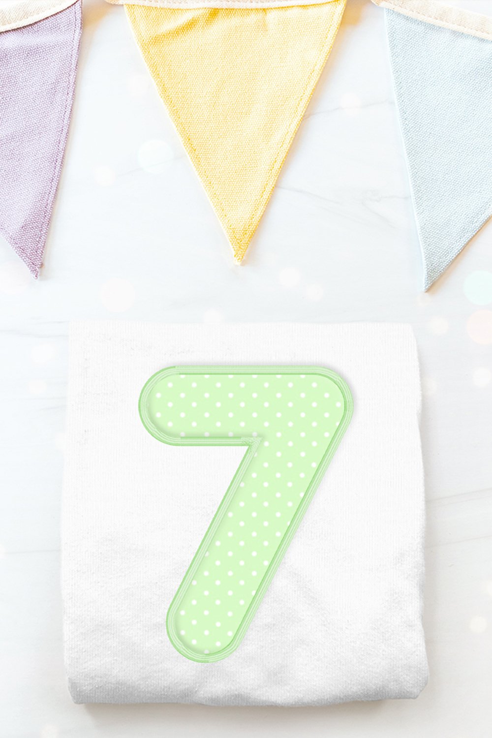 Cute Round Number 7 Applique Embroidery File