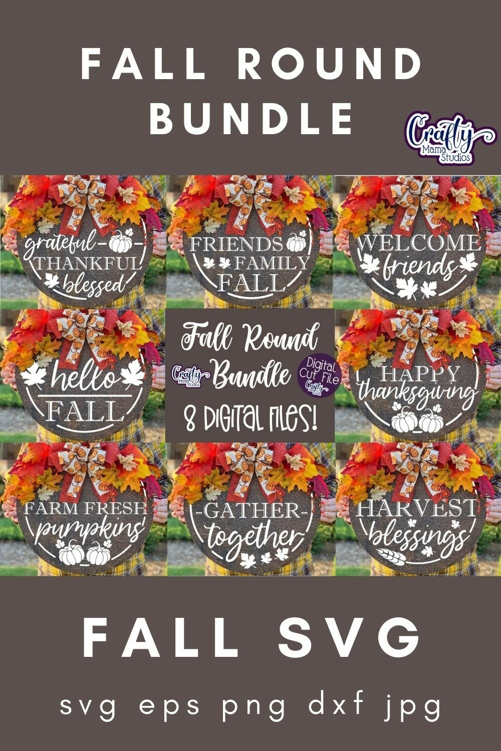 Fall Farmhouse Round Sign Bundle | Autumn Door Hanger
