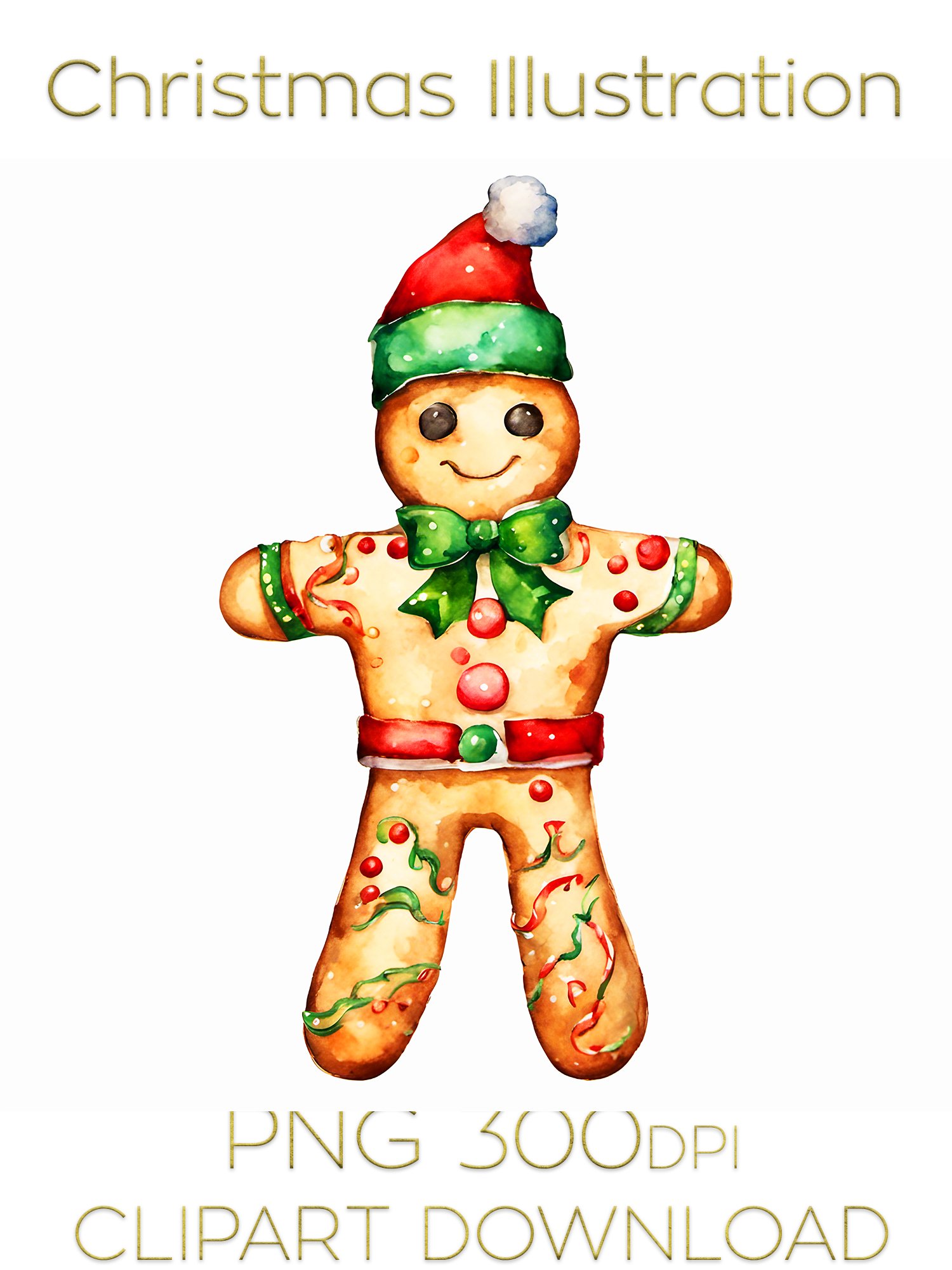 Sweet Christmas Clipart Cute Gingerbread Man (2879234)