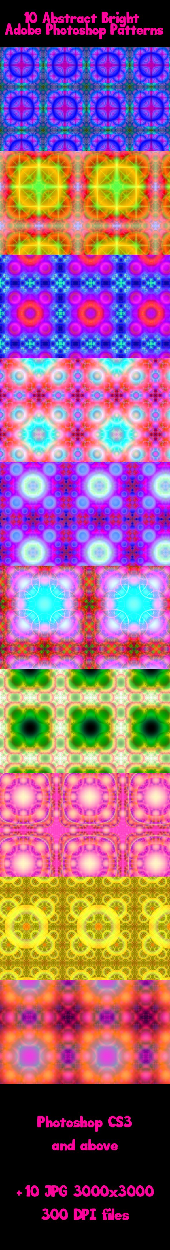 10 Bright Abstract Seamless Adobe Photoshop Fill Patterns