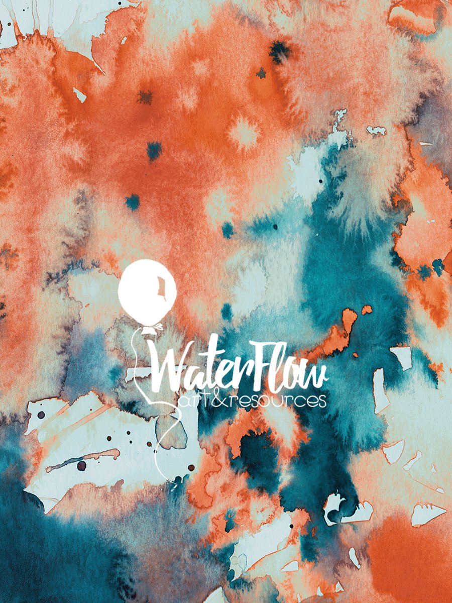 5 Lovely Summer Pack Watercolor Textures, Digital Paper