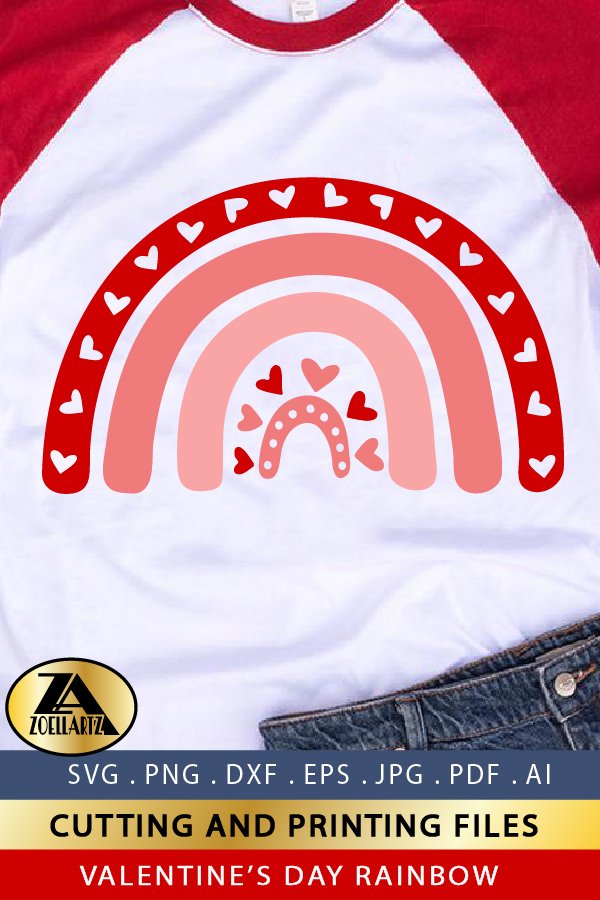 Valentines SVG Rainbow with Hearts SVG Valentine (1167632)
