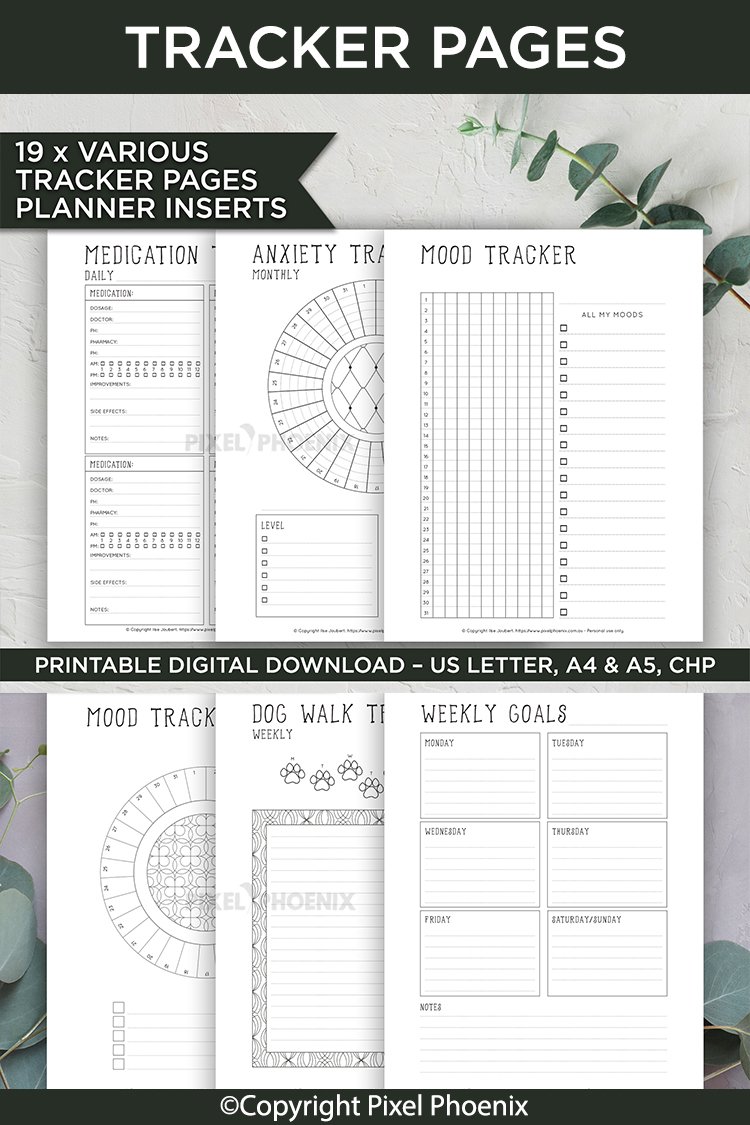 Tracker Pages, Mood Tracker, Habit Tracker, Chore (1044343)
