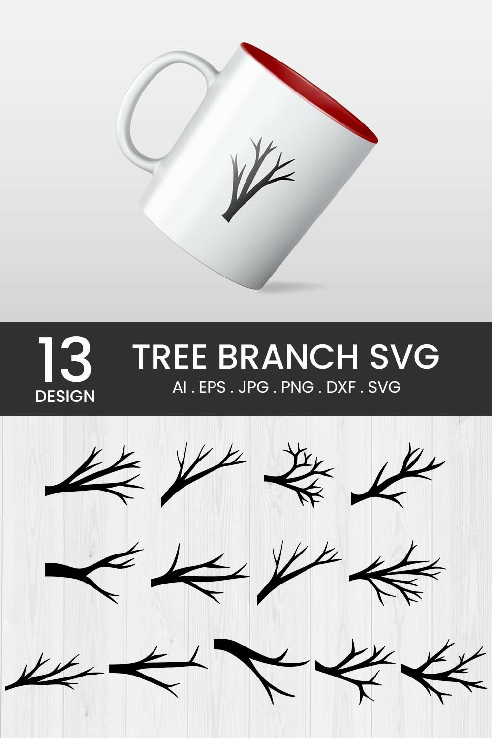 Tree Branch Svg with 13 Variations