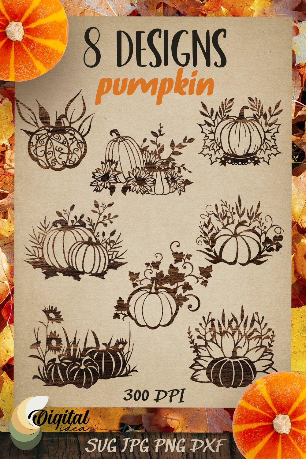 Pumpkin papercut SVG bundle. Floral pumpkin SVG. Fall decor