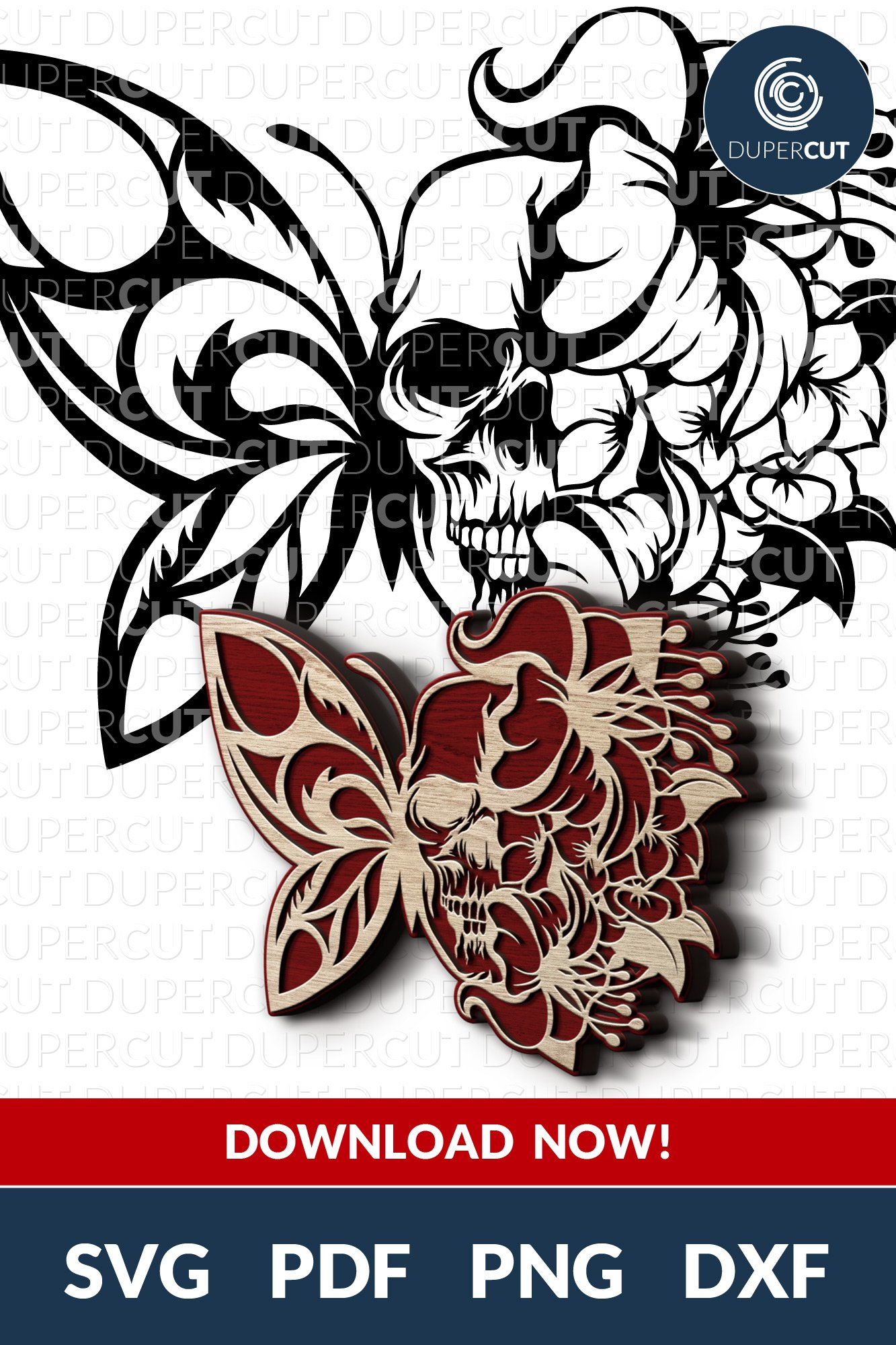 SVG / PNG / DXF Skull Moth - Cutting Files