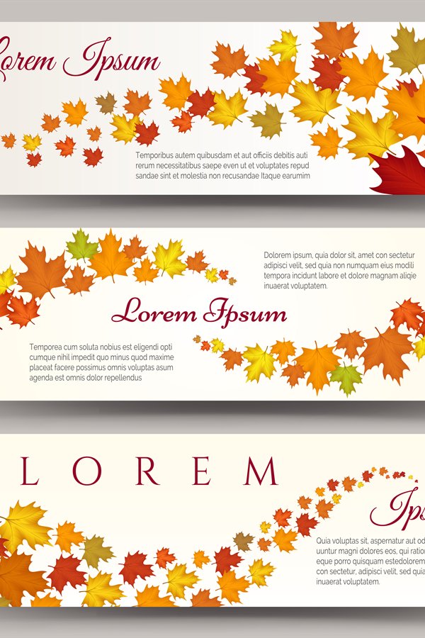 Autumn leaves banners