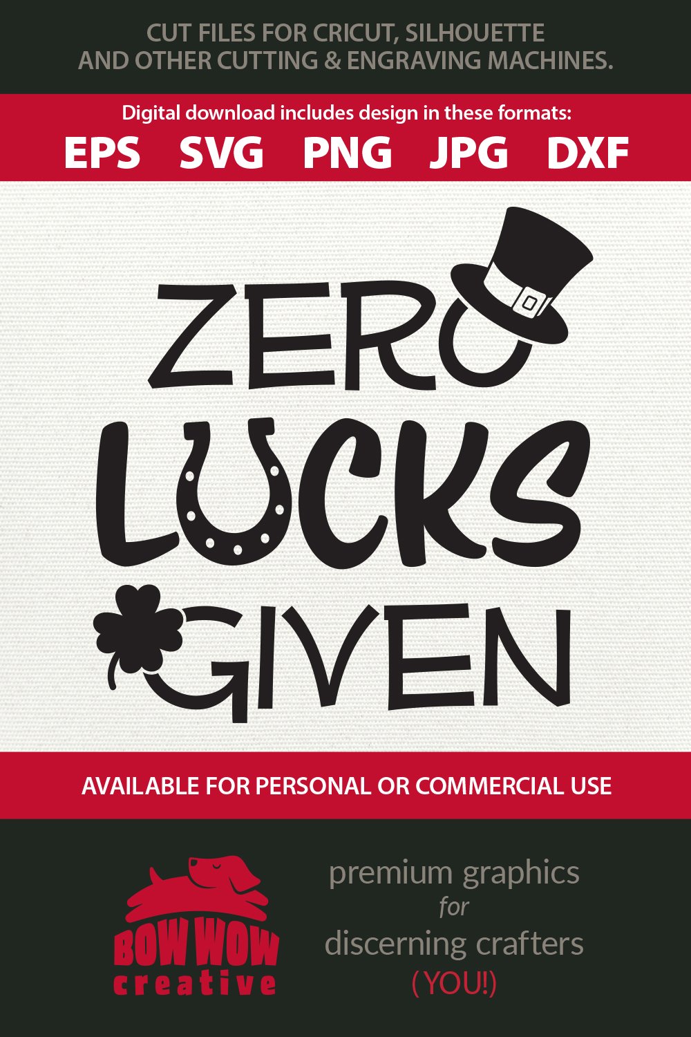 Zero Lucks Given - Funny St. Patrick's Day Sign svg