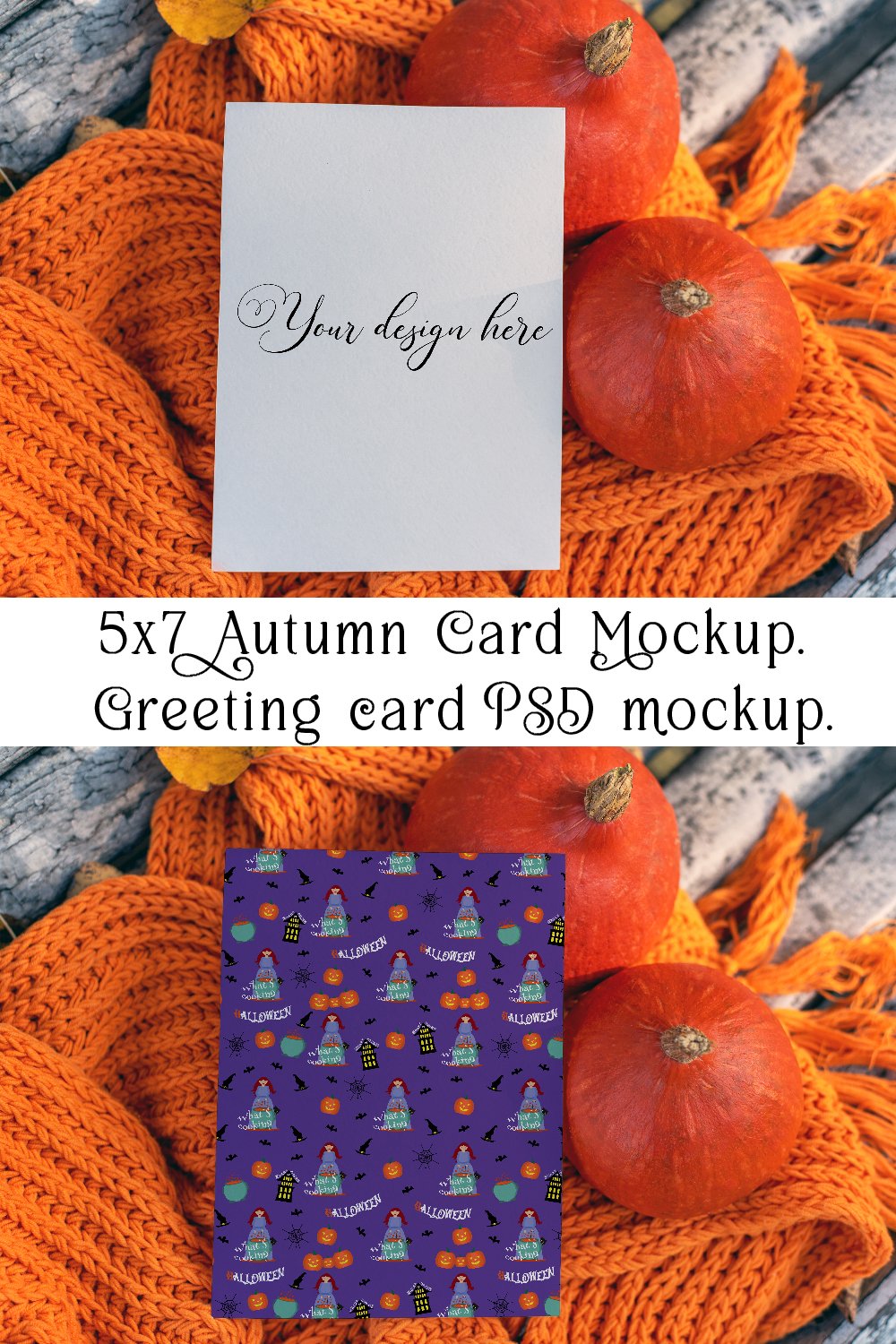 5x7 Autumn Card Mockup. Fall Mockup. Greeting card mockup