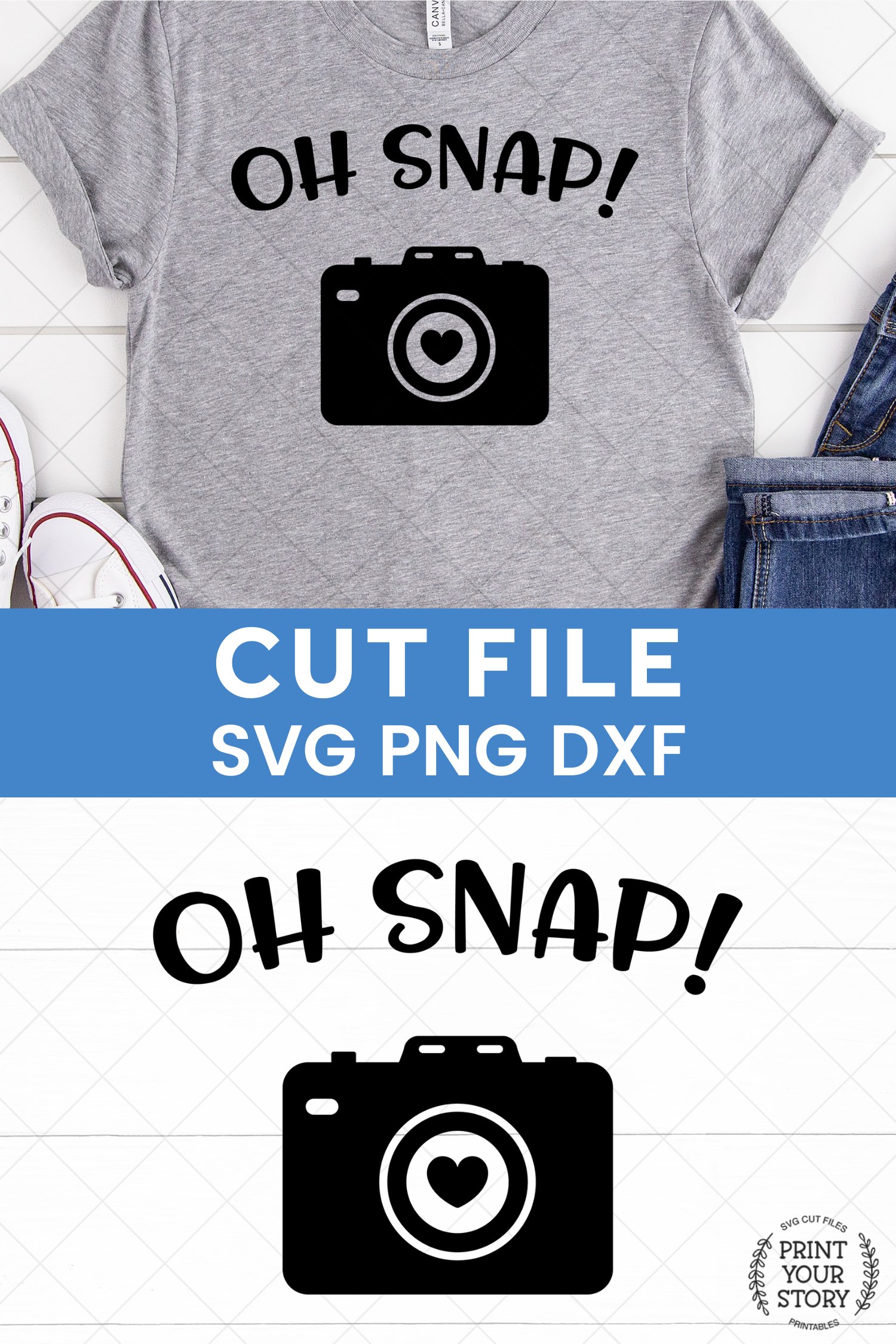 Camera SVG cut file for Cricut, Oh Snap SVG Photographer