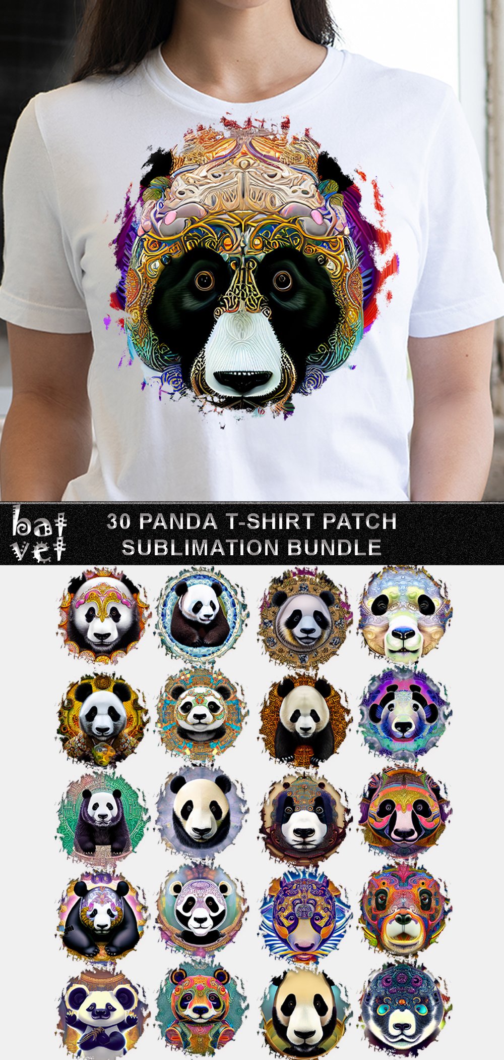 Panda TShirt Design Bundle | Panda Sublimation Big Bundle