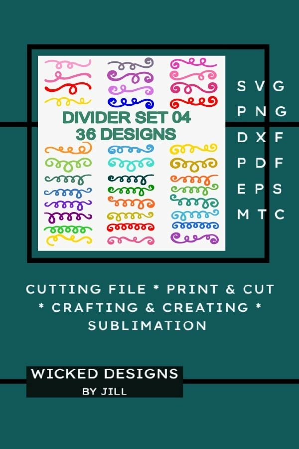 Loopy Borders 36 Designs Divider Set 04 SVG Cut File UPDATED