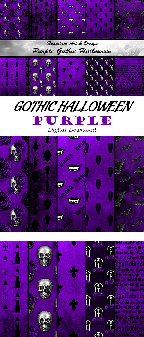 Purple Gothic Halloween Patterns