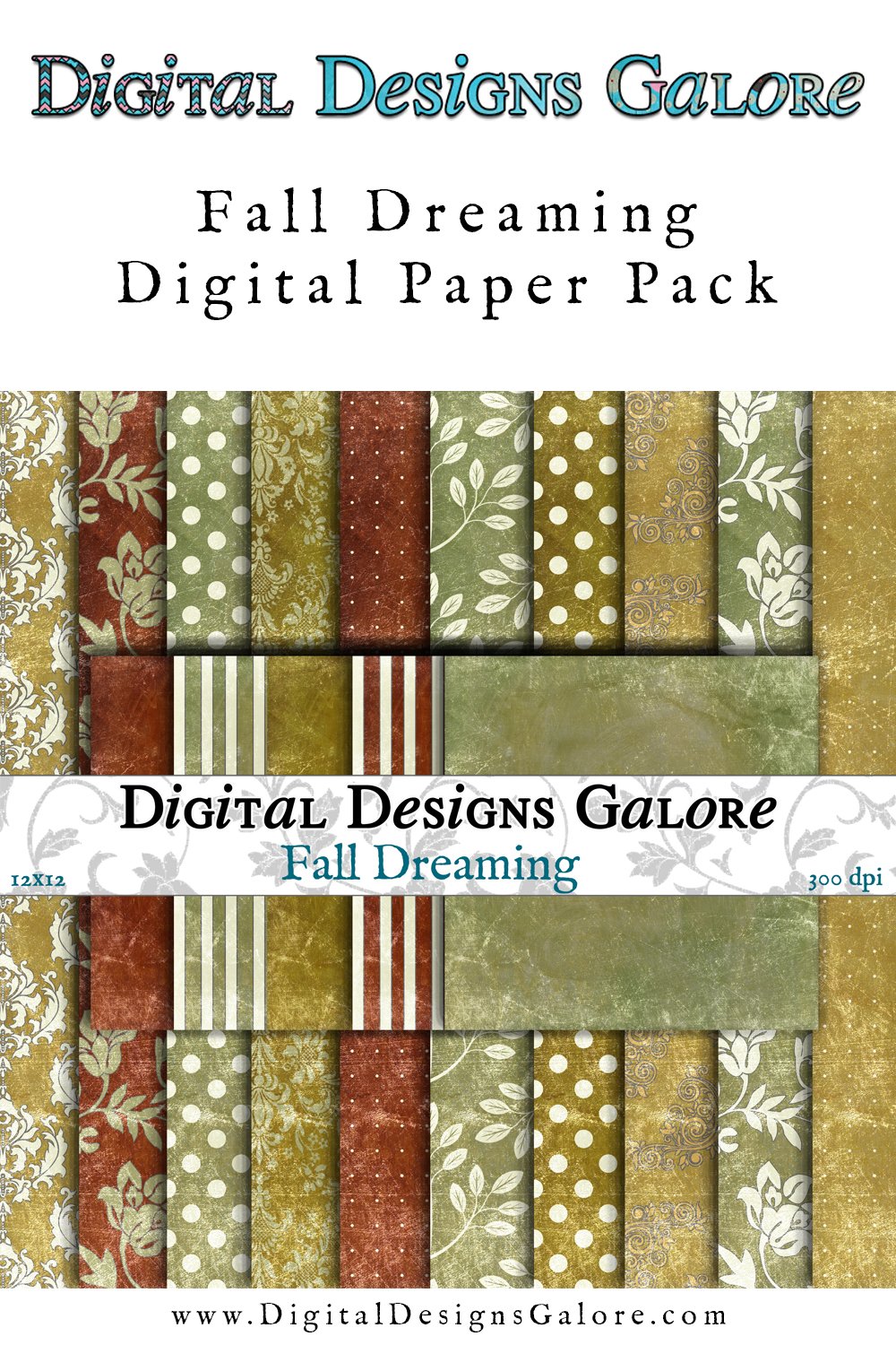 Fall Dreaming Digital Paper Pack | 15 Digital Craft Papers