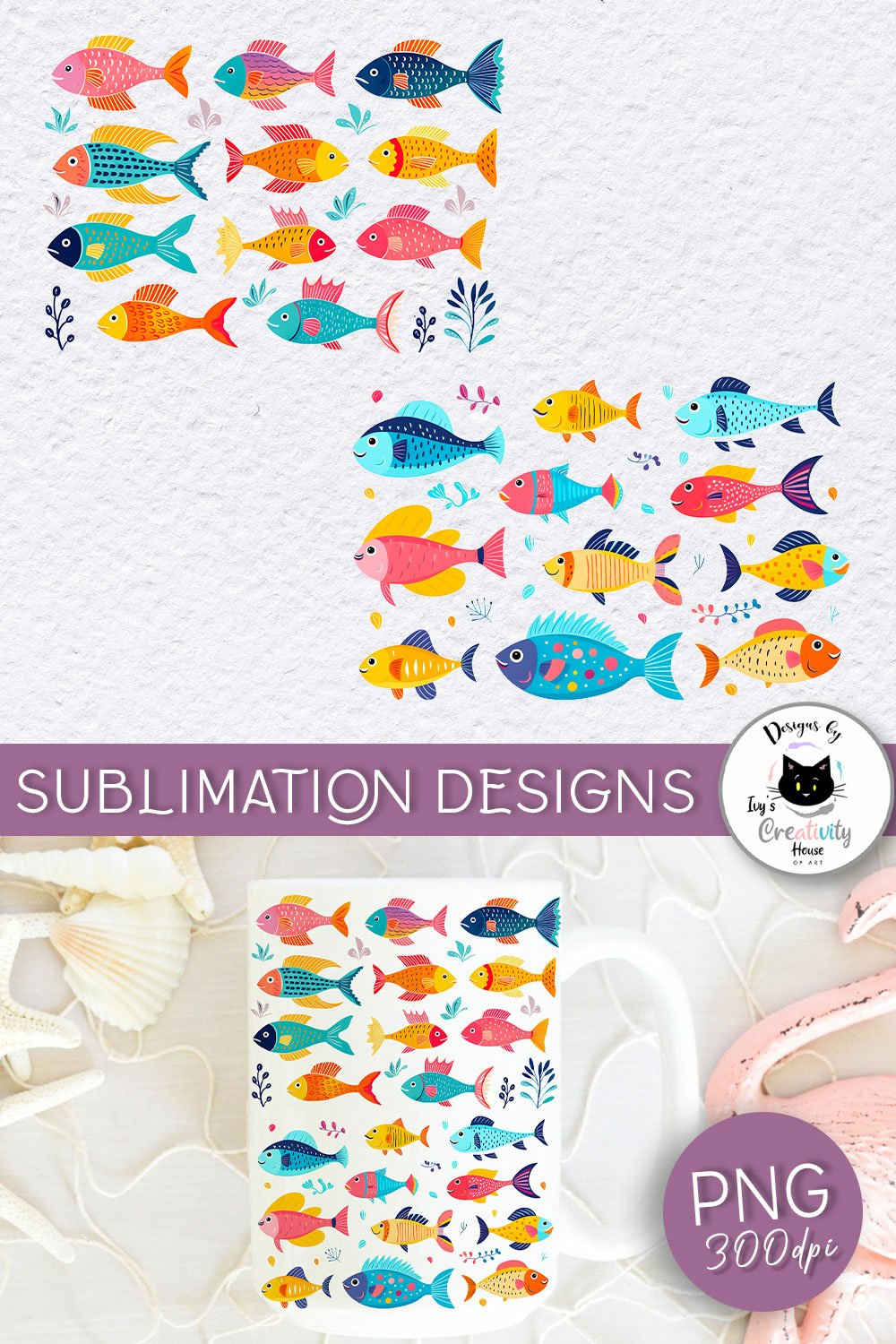 Fish Animal Patterns | Summer Sublimation Designs