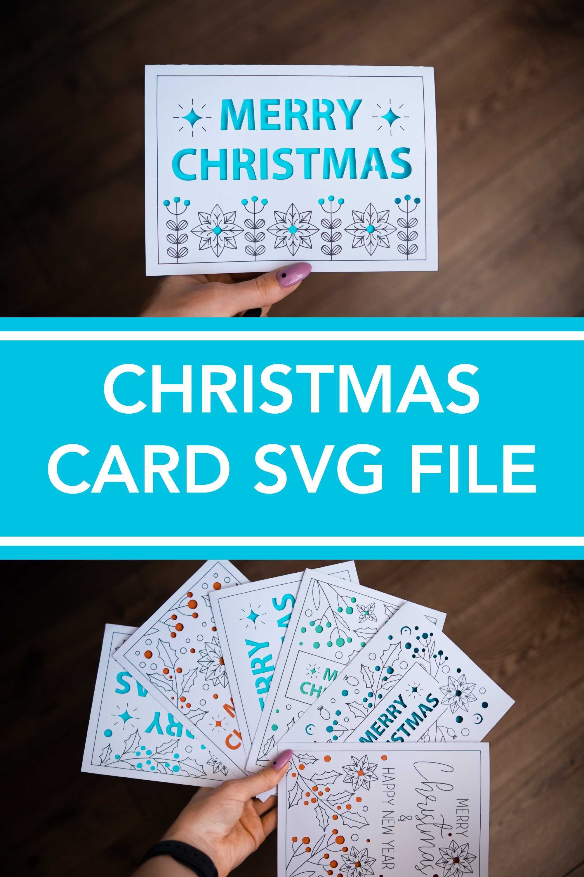 6 Christmas greeting cards SVG template,Merry Christmas card