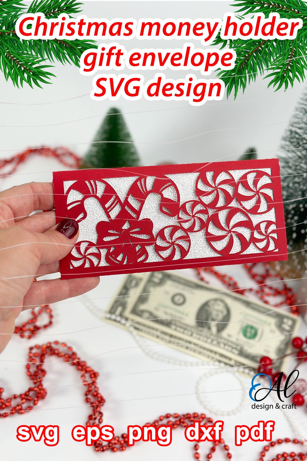 Christmas Money Holder card Svg| Money Envelope Template Svg