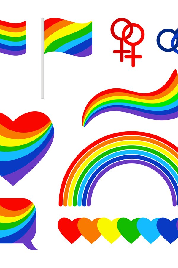 Pride signs, lgbt rights symbols