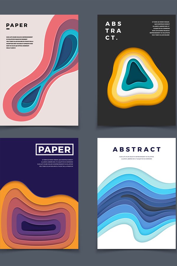 Contemporary paper cutting design. Colorful abstract vector