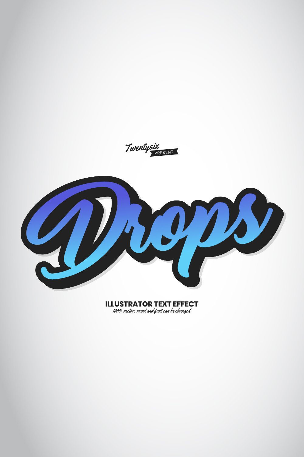 Drops - Funky Text Effect Editable for Adobe illustrator