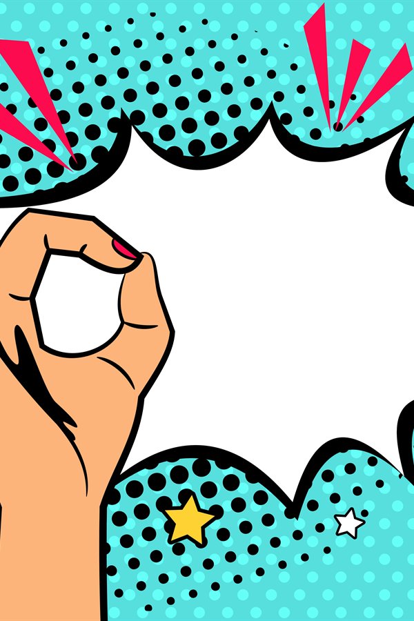 Comic ok hand sign