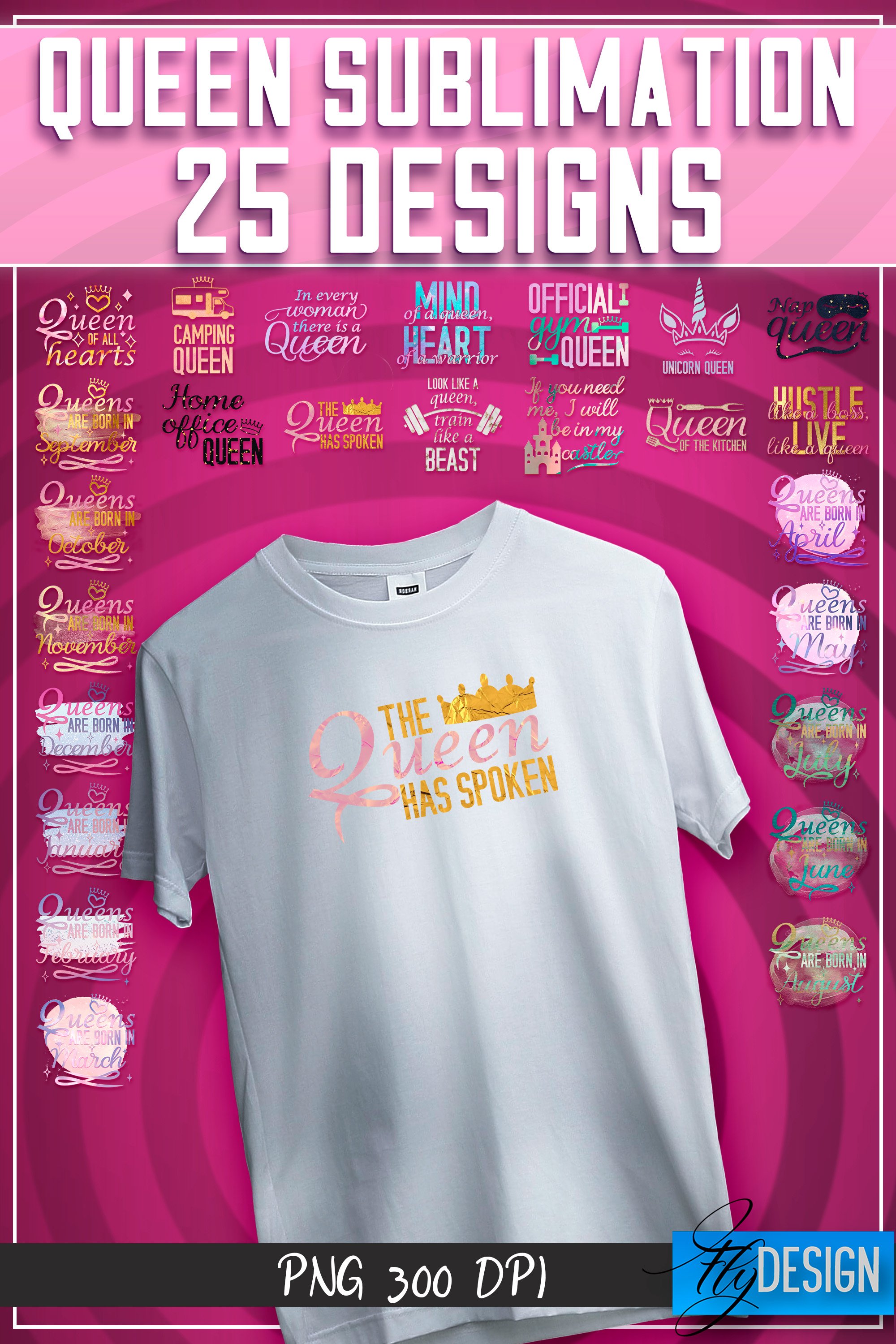 Queen Sublimation Design| Blessed Mama (3302199)