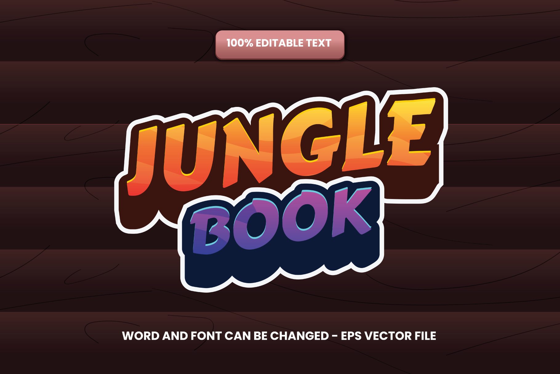 Jungle Book Editable Text Effect Vector Adobe Illustrator