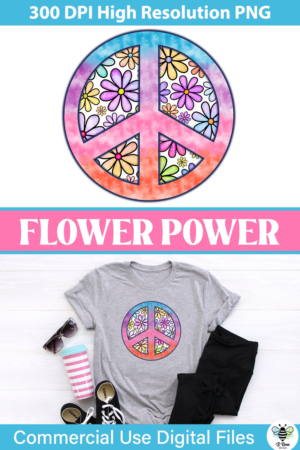 Retro Hippie Peace Sign PNG