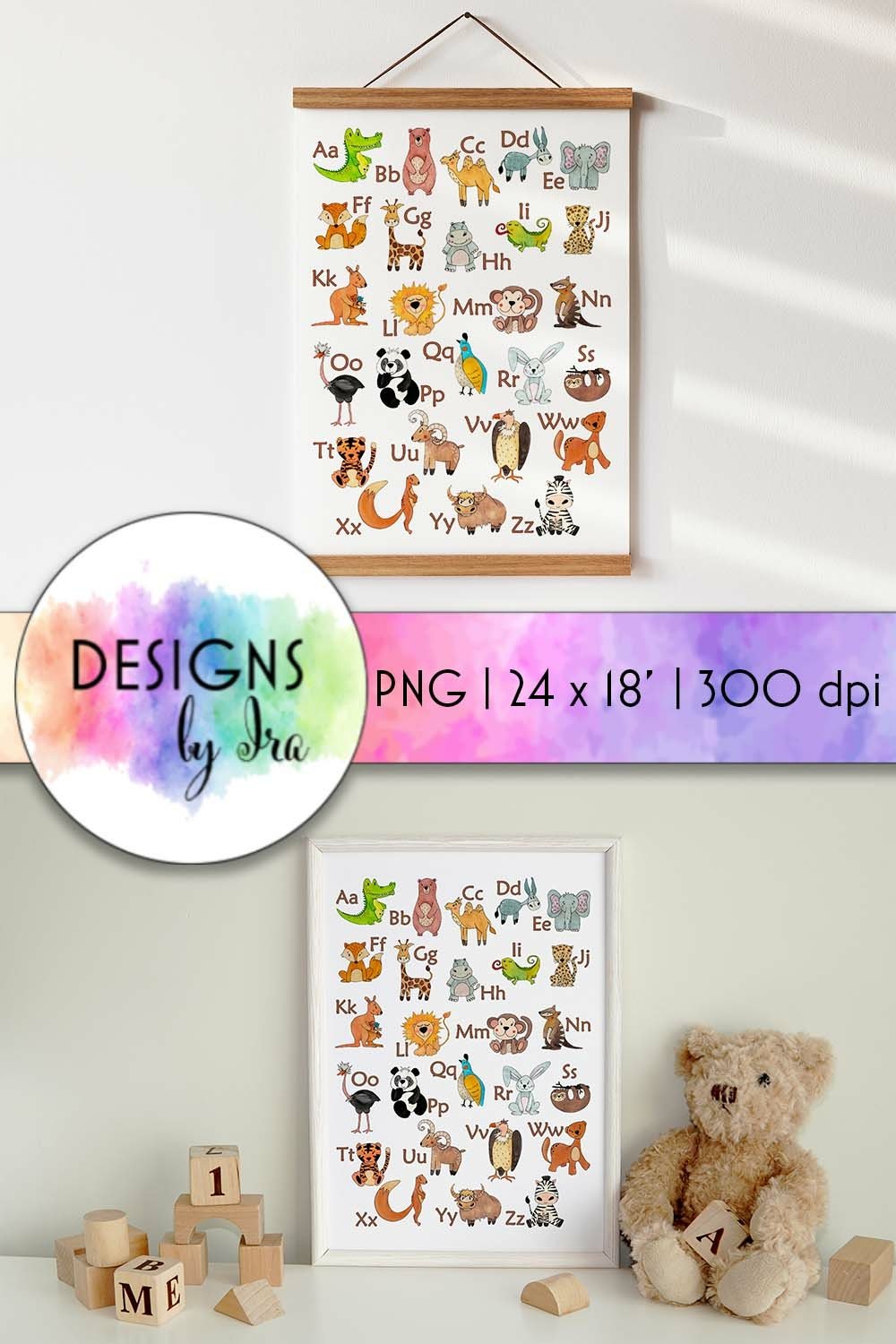 Alphabet Poster | Nursery Animal Poster Print