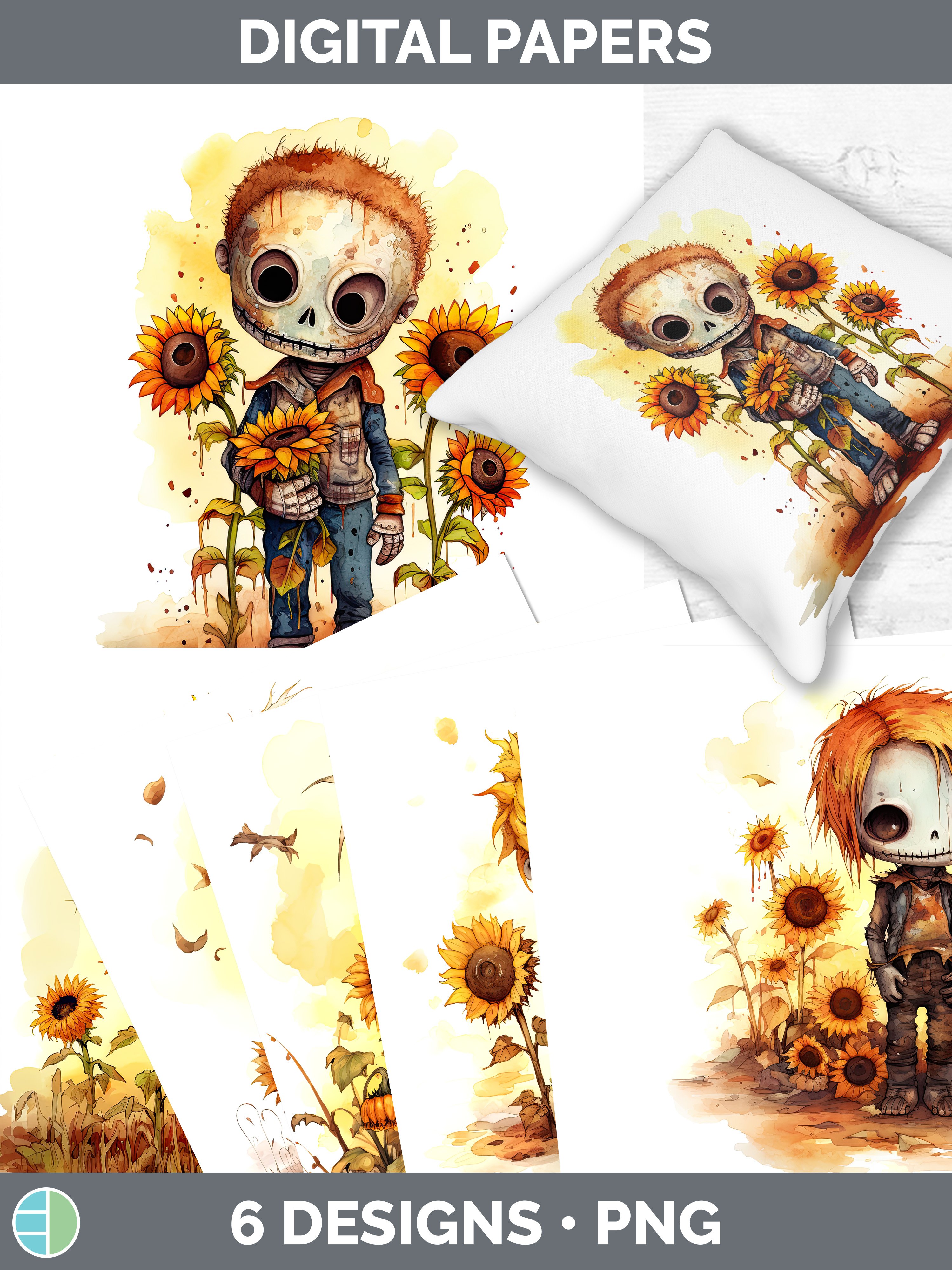 Autumn Zombie Paper Backgrounds | Bundle Digital Scrapbook P