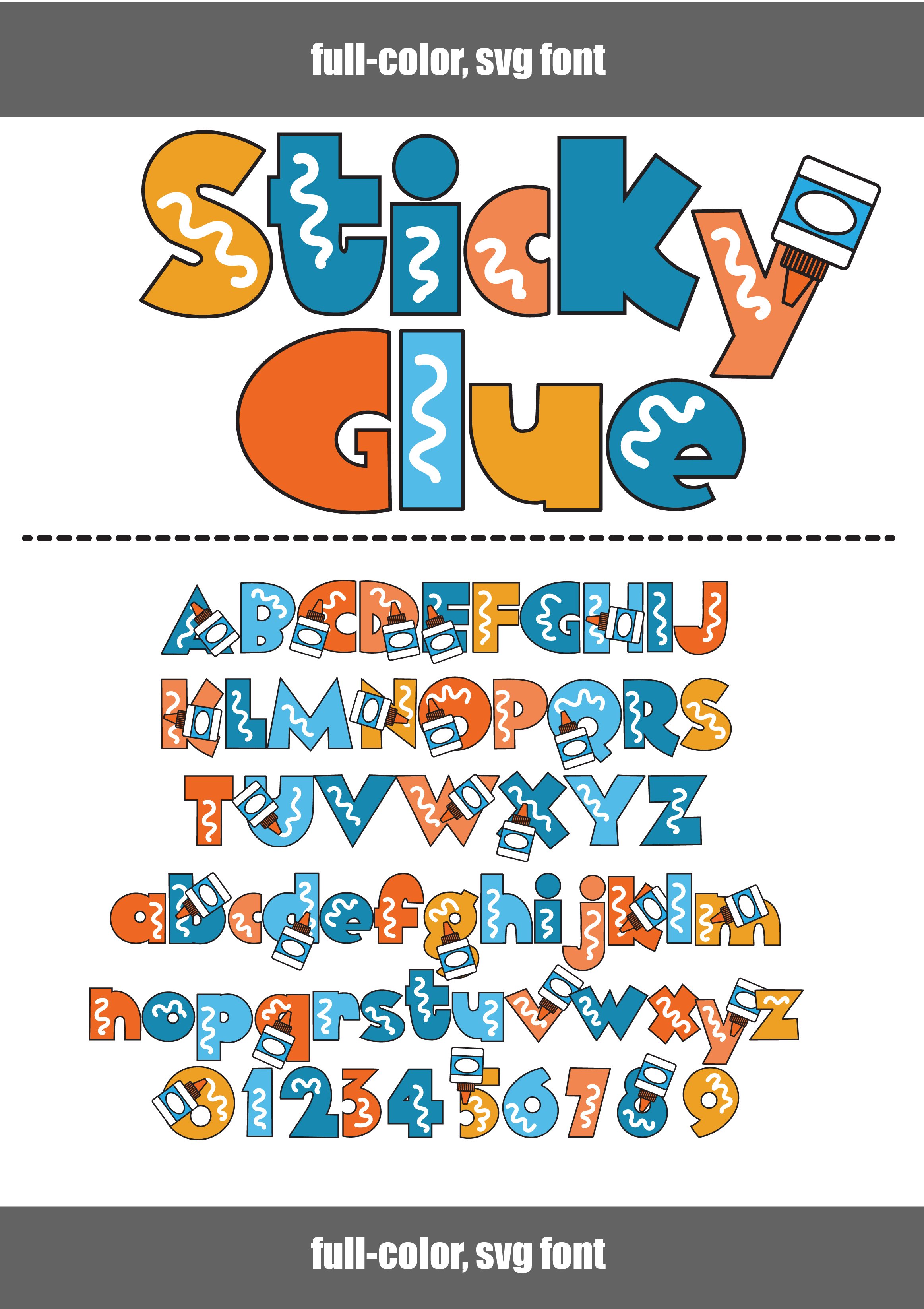 School Themed Full Color SVG Font