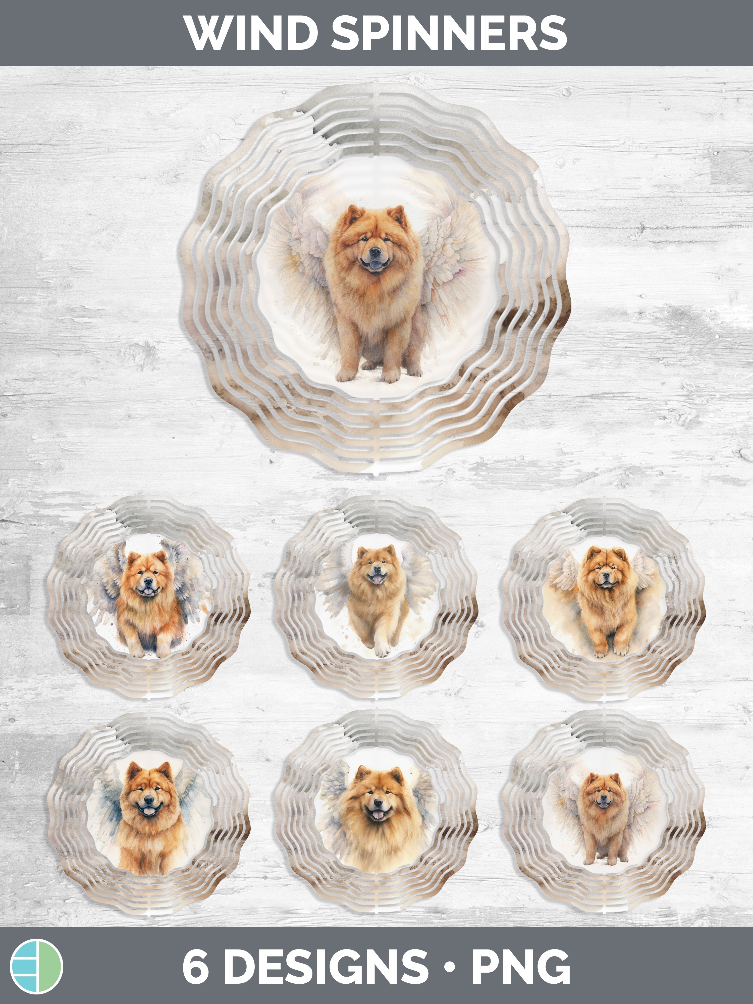 Memorial Angel Chow Chow Dog Wind Spinner | Sublimation Spin