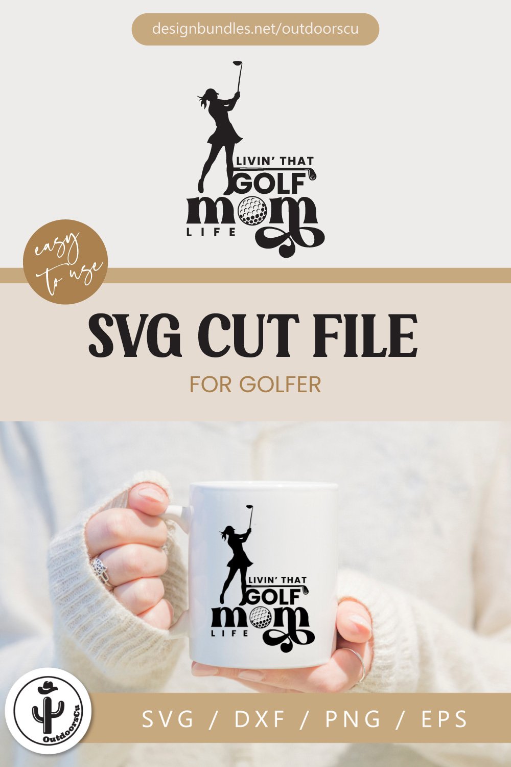 Golf Mom Life SVG Cut File, Golfing Quote shirt design