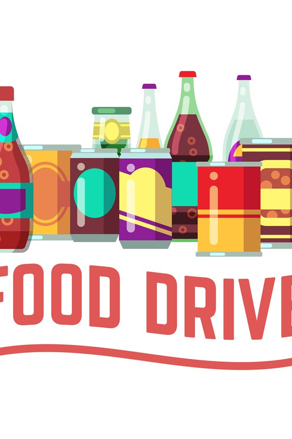 Holiday food drive concept. Canned food for christmas donati
