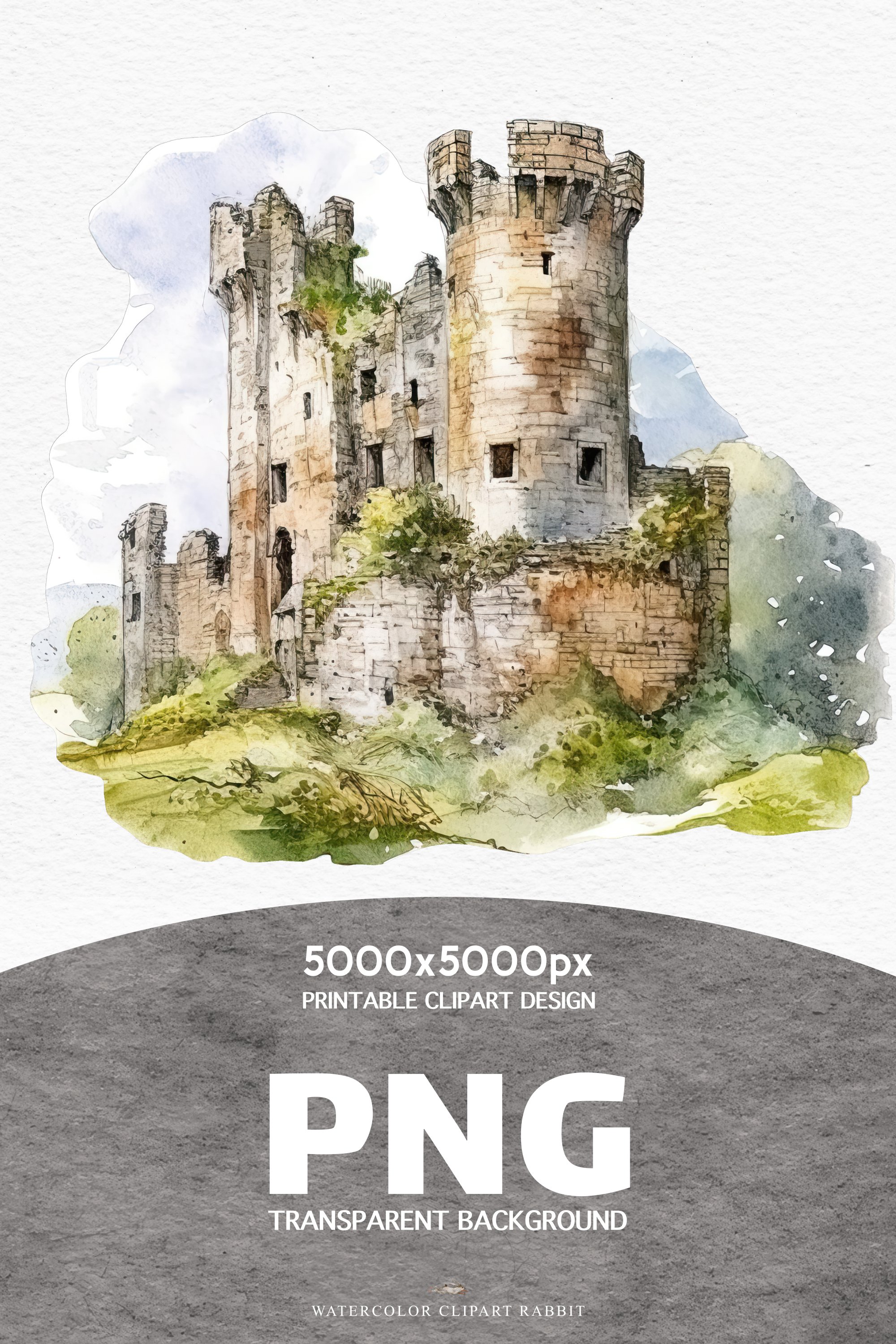 Fairytale Castle Ruins Fantasy Kingdom Clipart PNG Knight