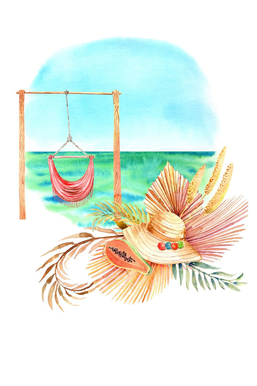 Beach Boho illustration PNG