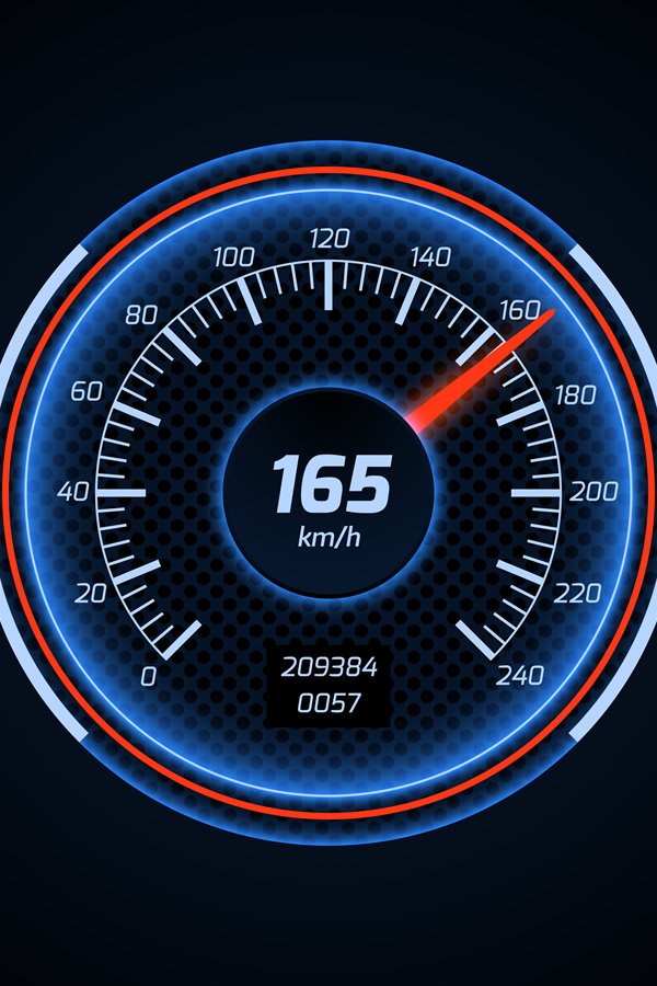 Realistic vector car speedometer interface