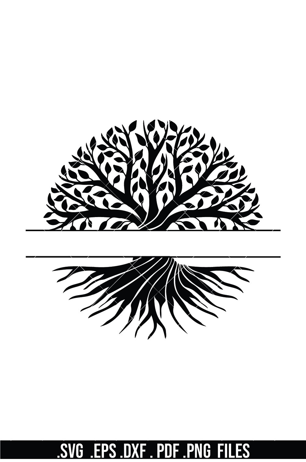 Tree Split Family Name or Monogram SVG, Tree of Life