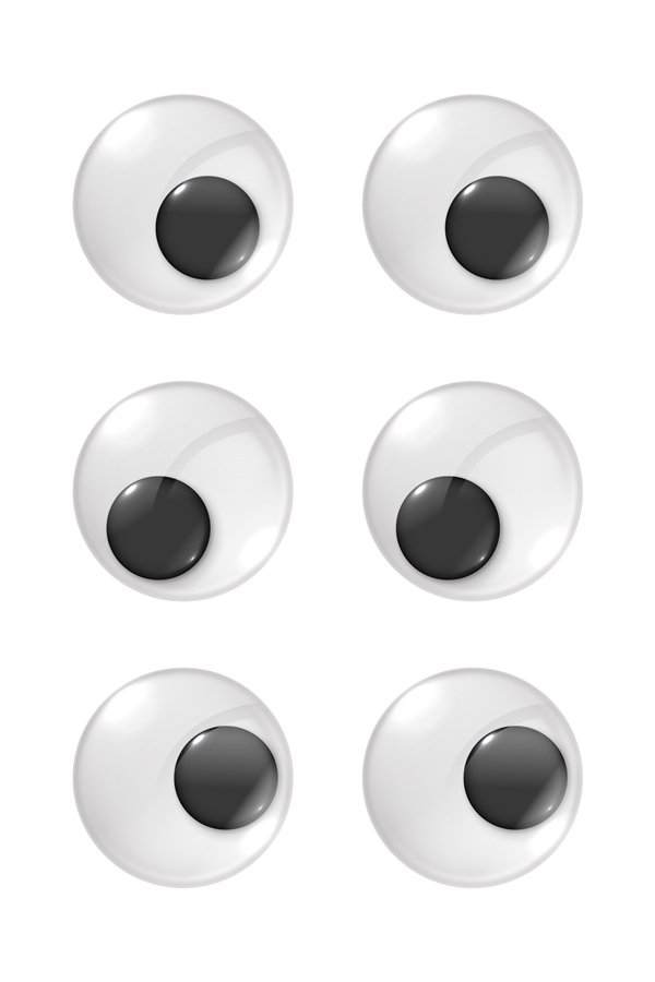 Cartoon realistic crazy googly wobbly eyes for toy and craft
