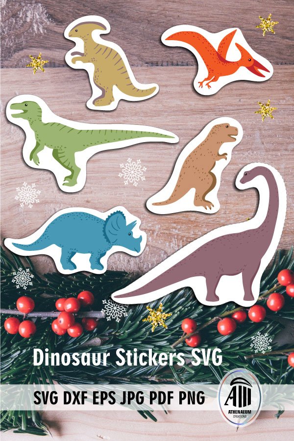 Dinosaur stickers SVG|Dinosaur Bundle Cut Paper|Dinosaur PNG
