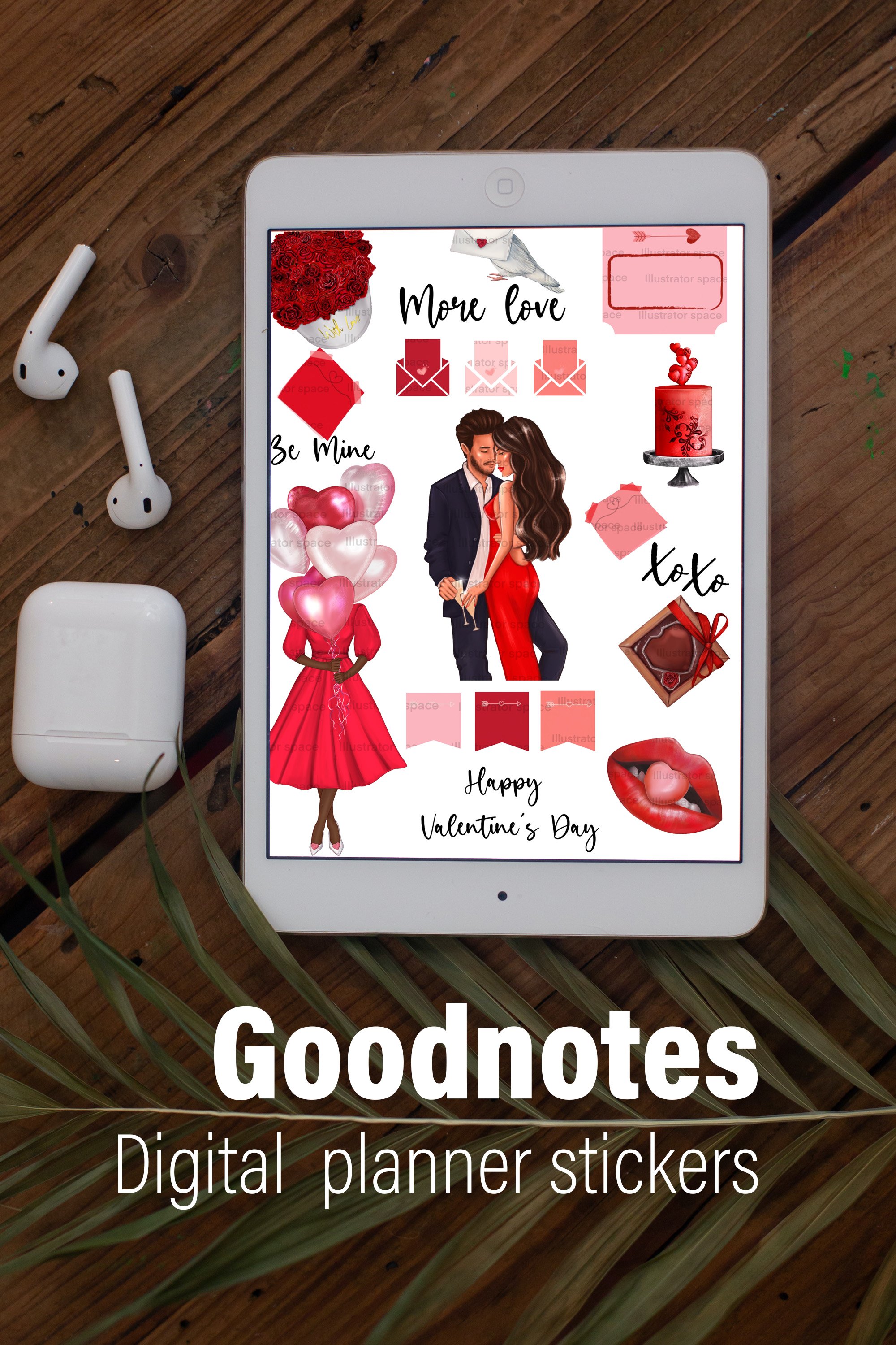 Love Goodnotes stickers, Goodnotes 5 digital stickers