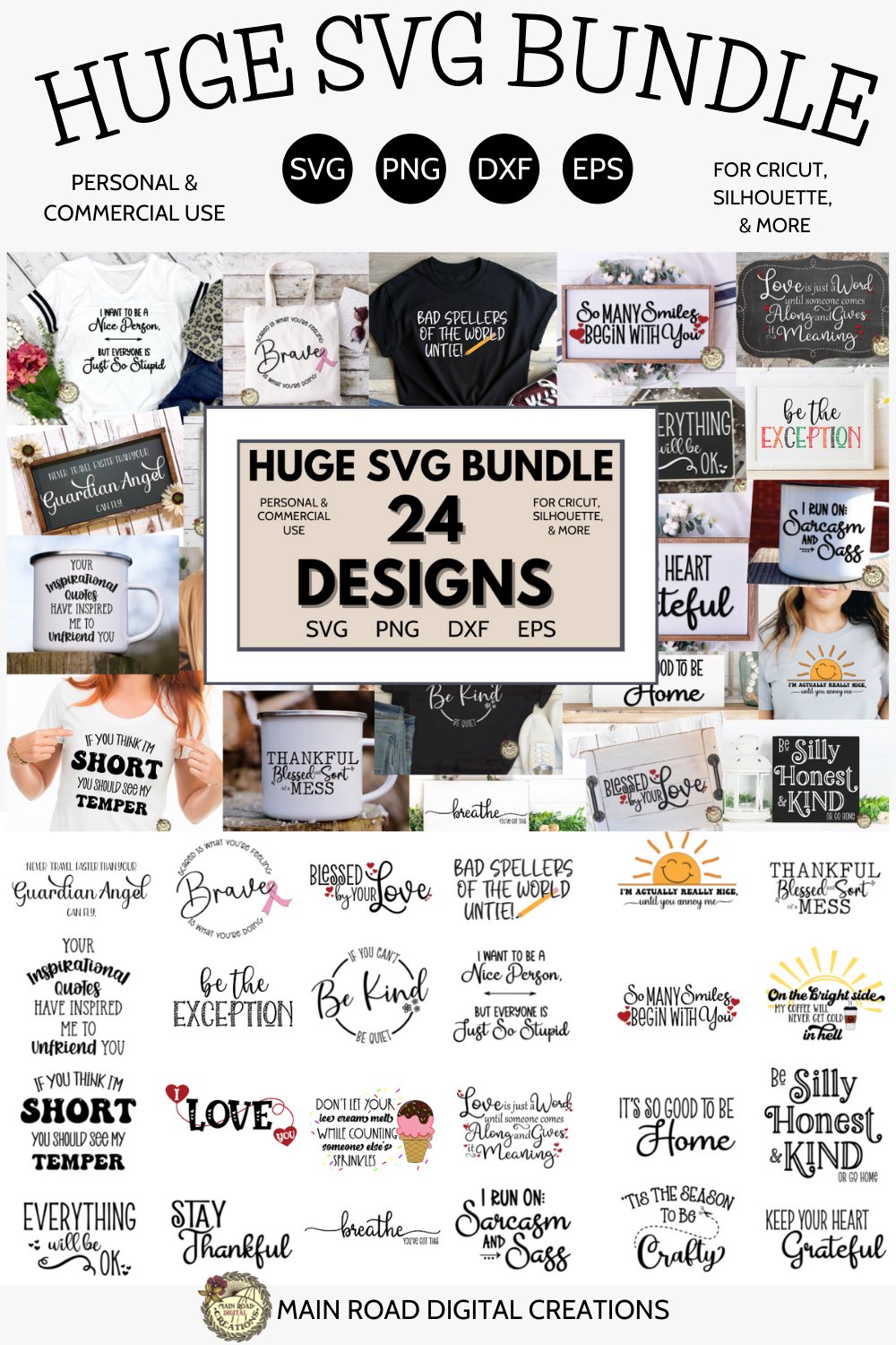 Huge SVG Bundle -Collection of 24 SVG Cut Files