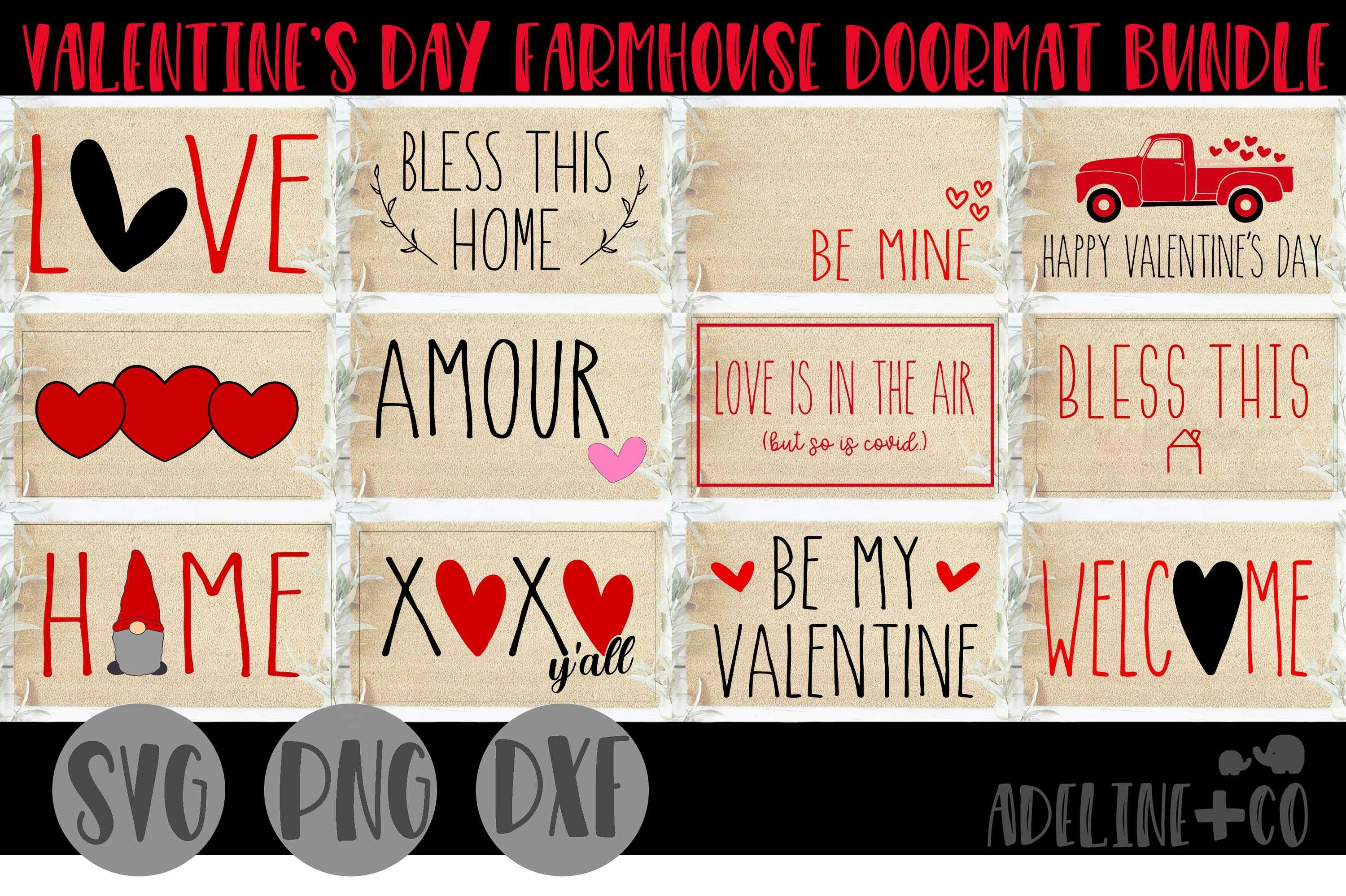 Valentine's Day farmhouse doormat bundle