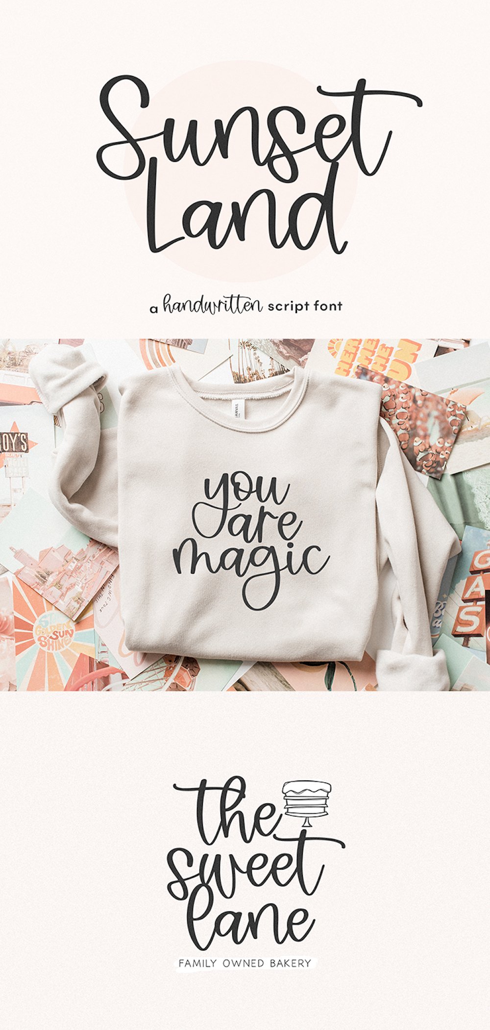 Sunset Land - Bouncy Script Font