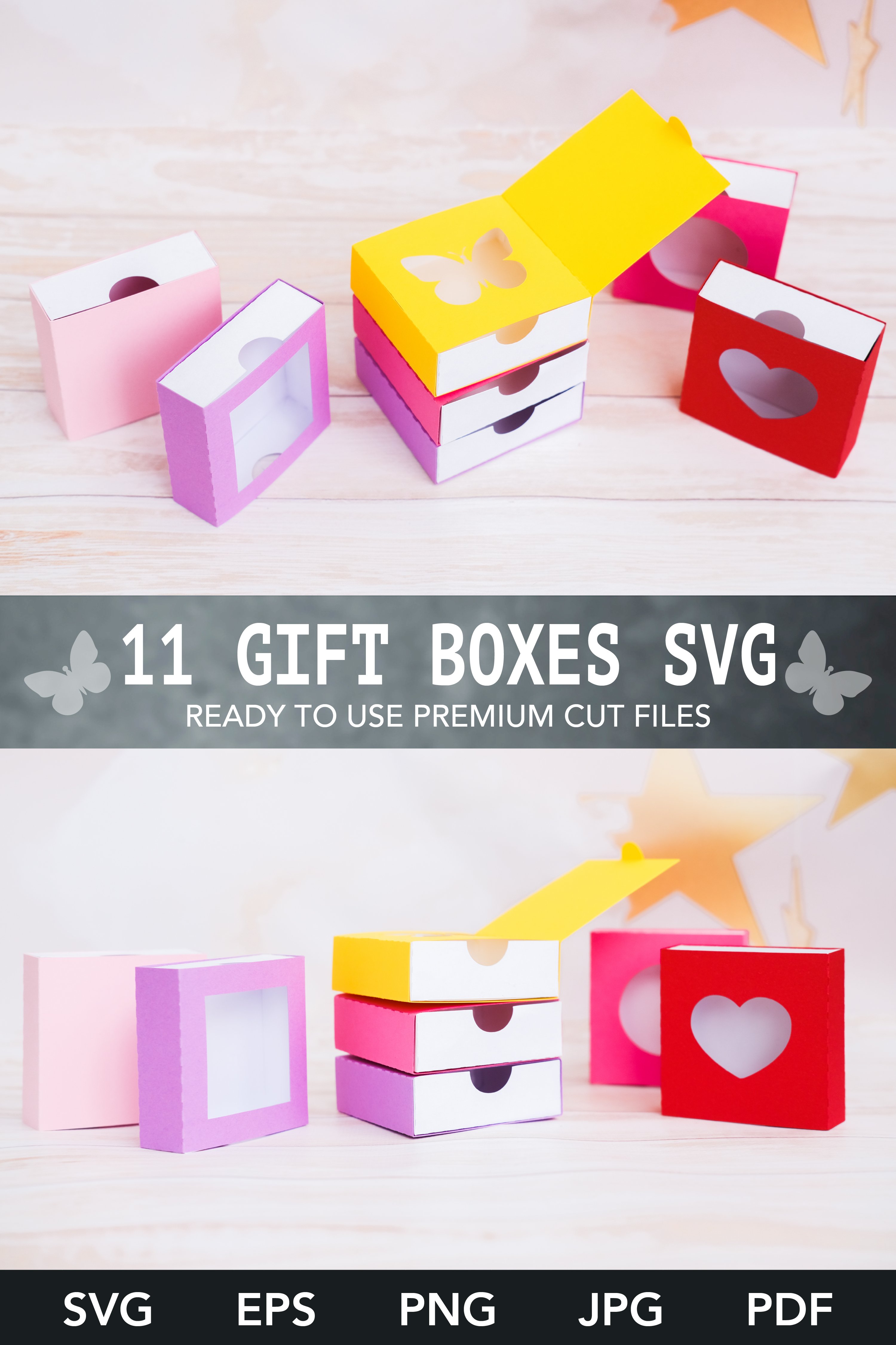 11 Square gift Boxes SVG I Jewellery box, treat box SVGs