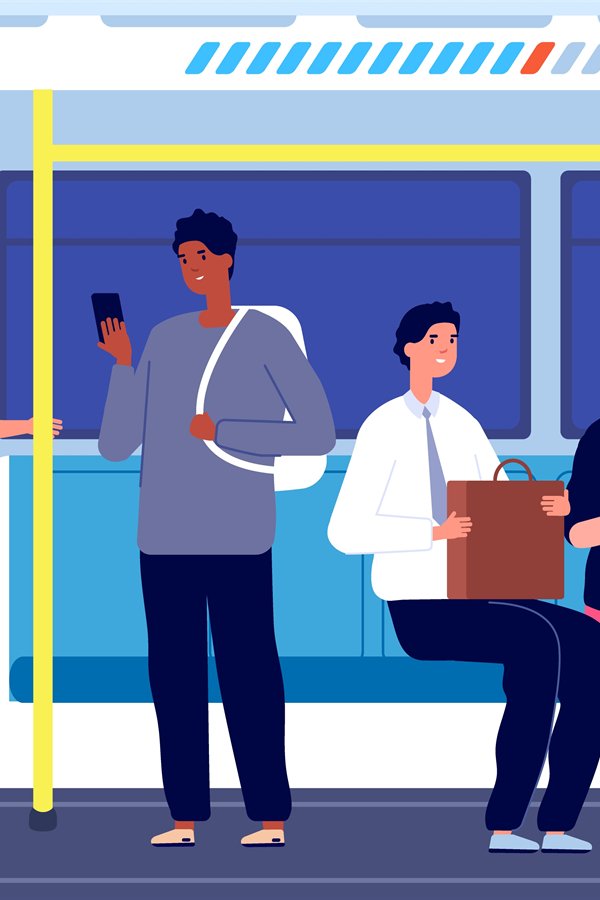People in public transport. Subway train travel, crowd in ur